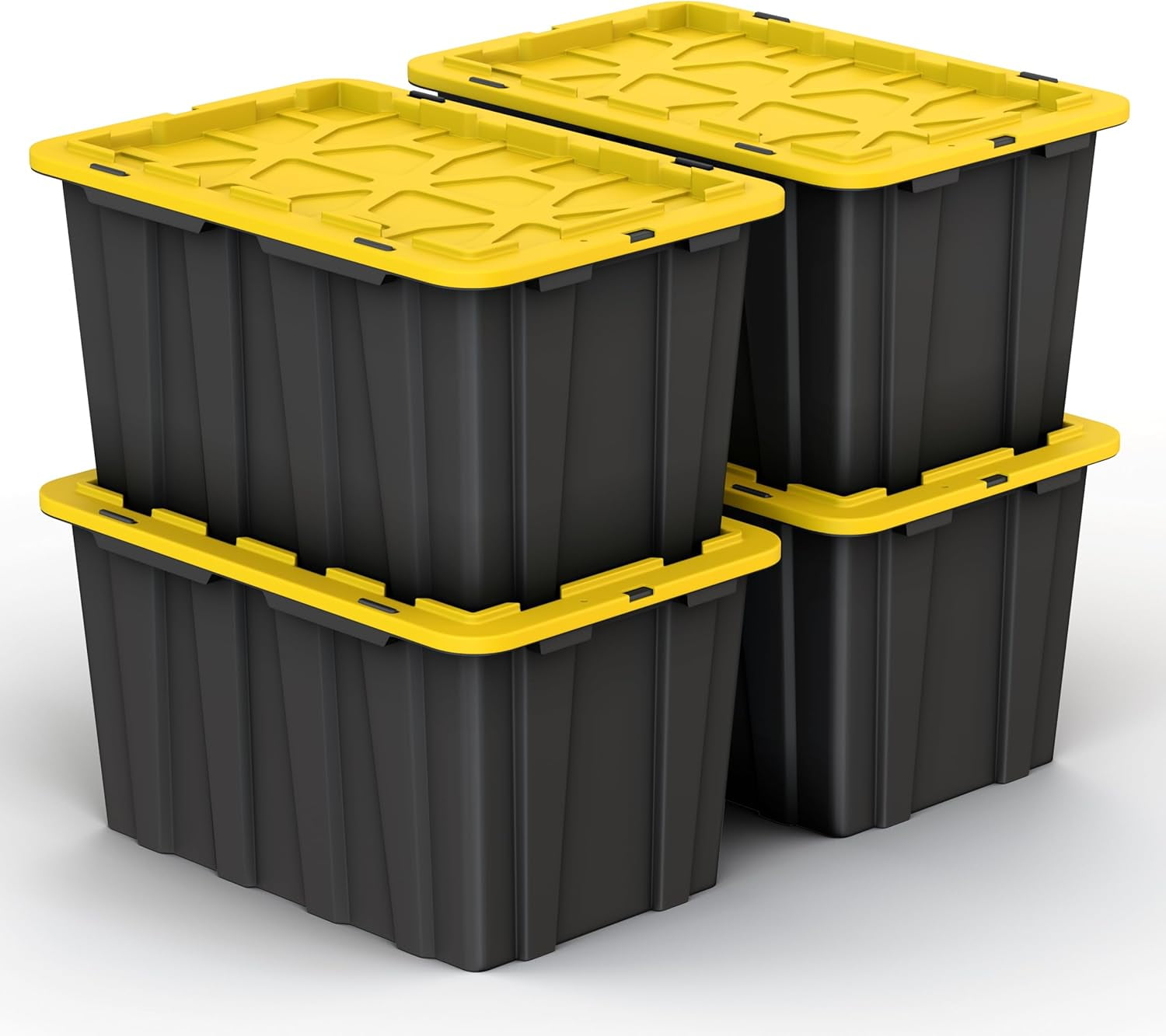 4 Pack of Large 17 Gallon Plastic Storage Bin Tote Organizing Container ...