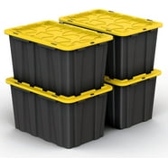 HOMZ Durabilt Large Plastic Container, 27 Gallon Heavy-Duty Storage ...