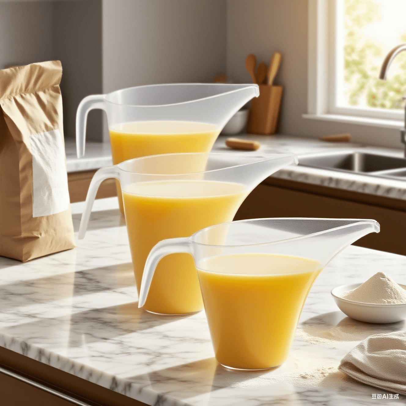 4 Pack Large Capacity Funnel Pitcher - 1000ml Measuring Cup with Long ...