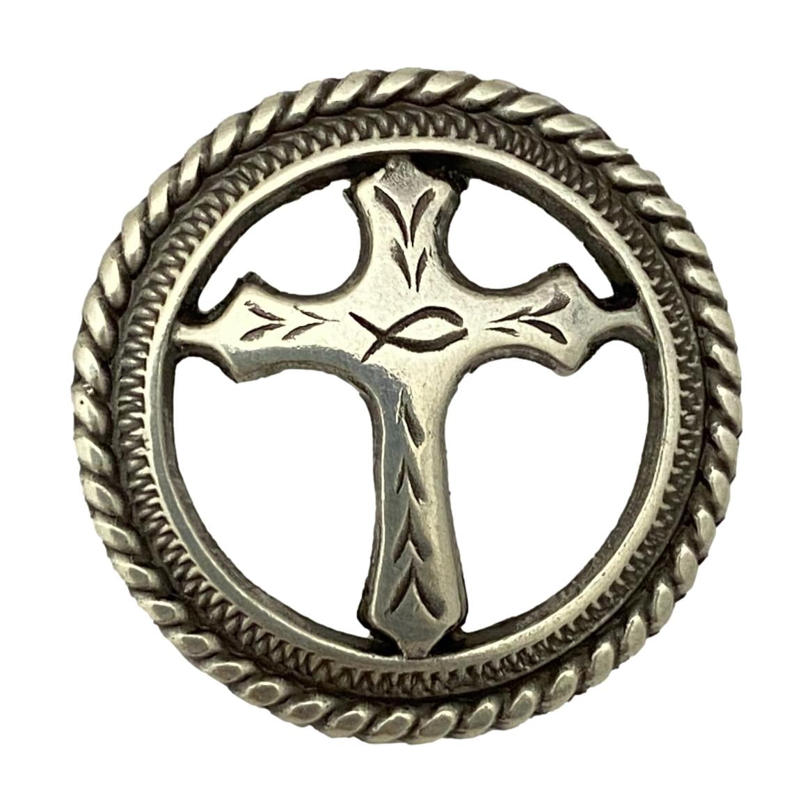 4 Pack Large Christian Cross Screw Back Conchos with Roped Edge - 1 1/8 ...