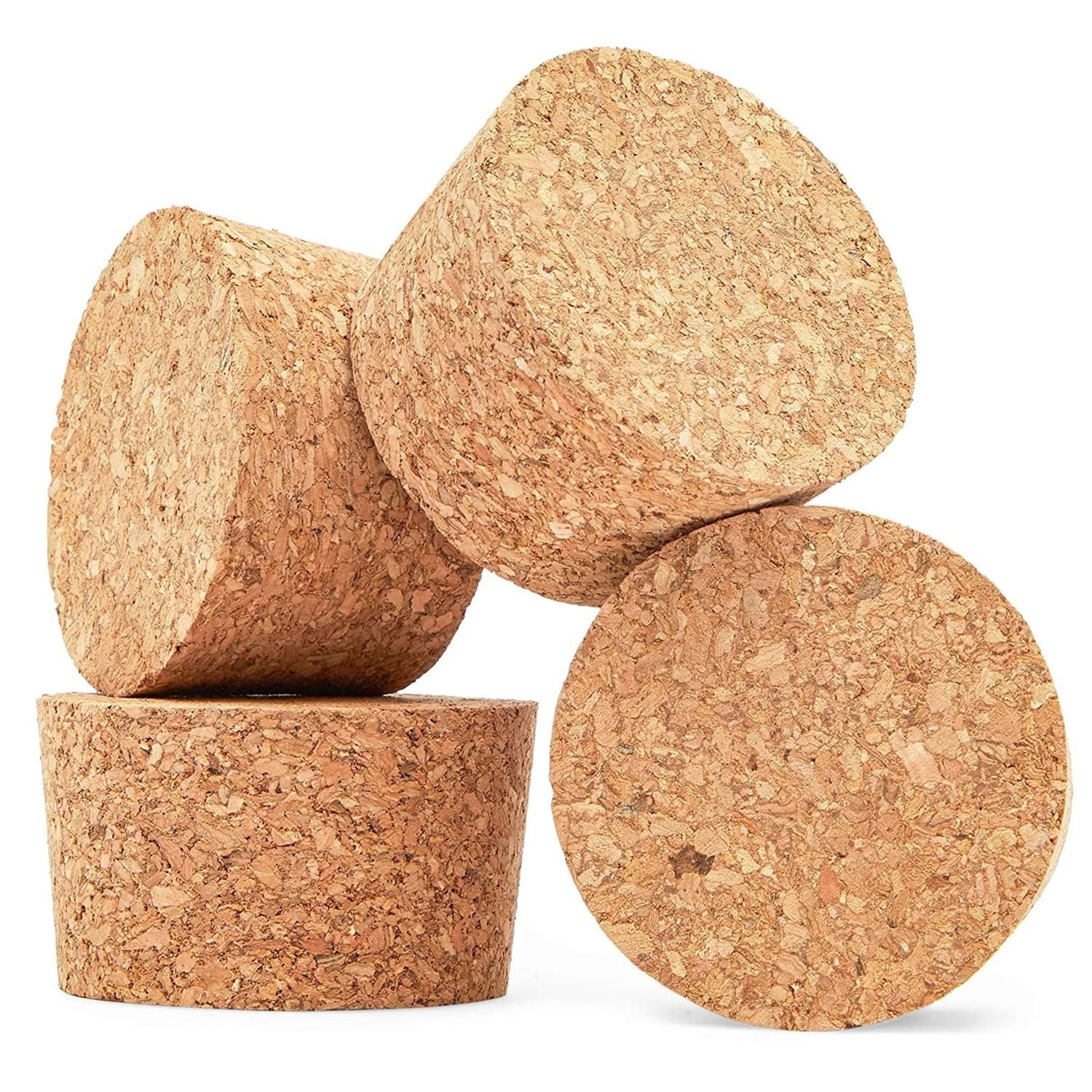 Juvale 4-Pack Large Cork Stoppers, Cork Lids for Mason Jars, Carafes ...