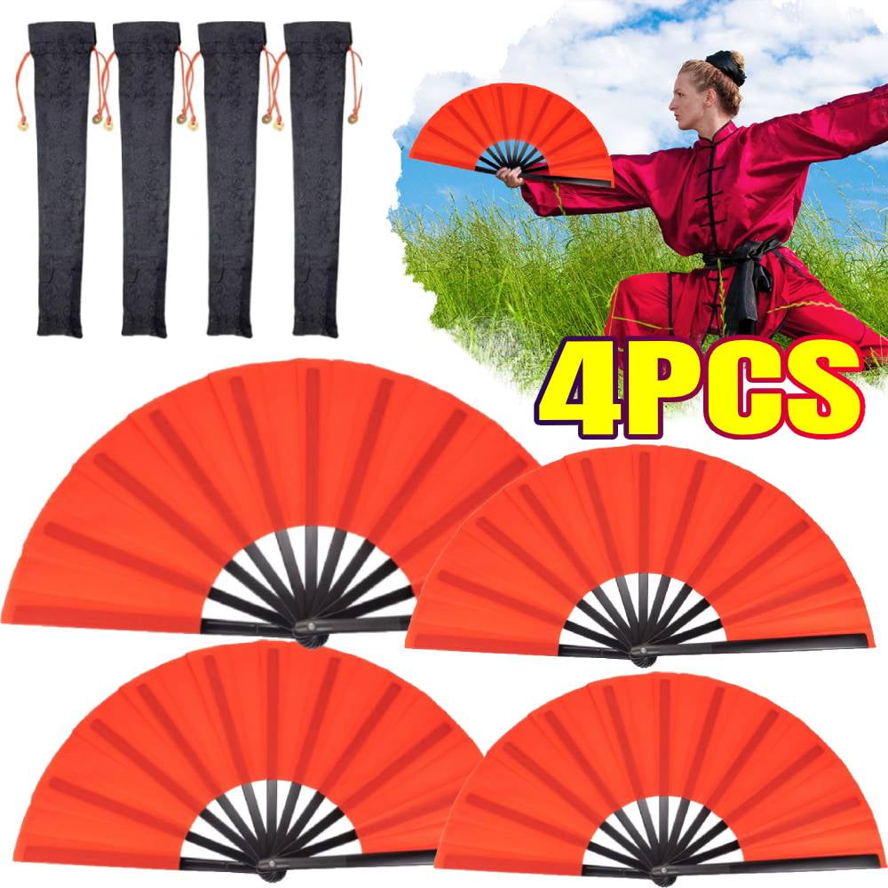 4 Pack Large Folding Popping Fan Line Dancing Fan, Foldable Boots on ...