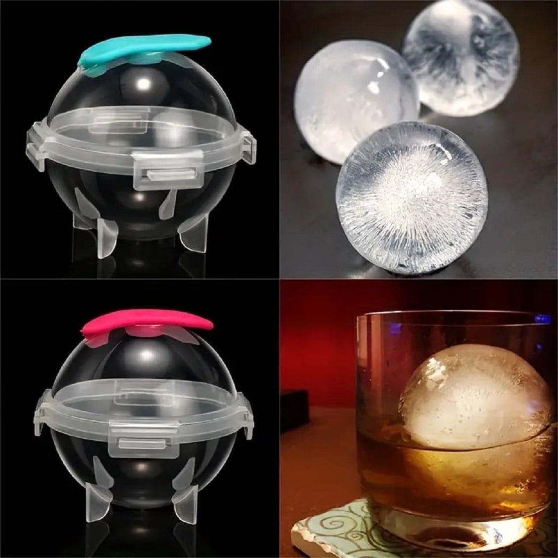 4-Pack Large Ice Ball Molds – 2.36” Round Ice Sphere Maker for Whiskey ...