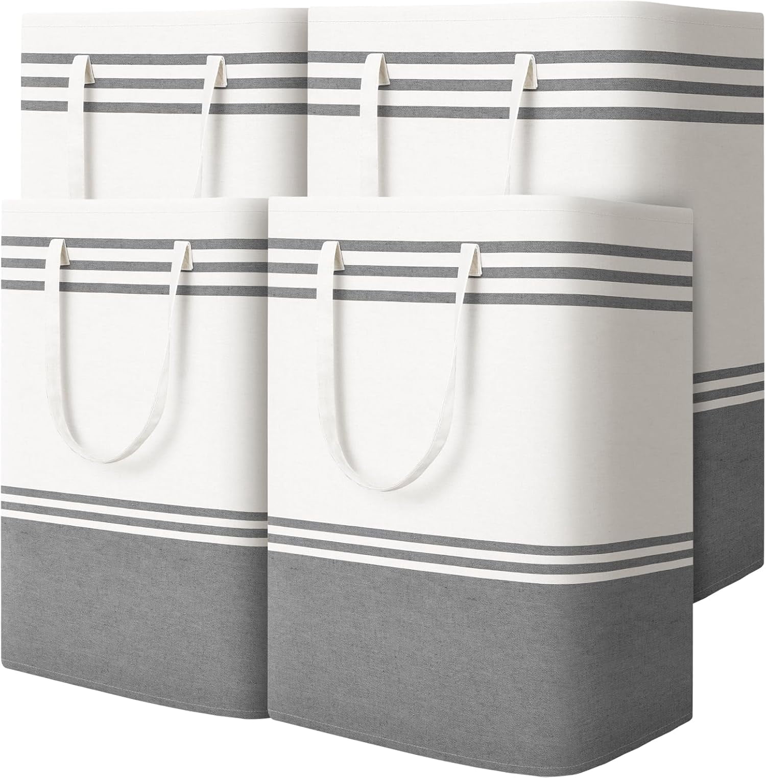 4 Pack Large Laundry Baskets, Laundry Hampers, Freestanding Collapsible ...
