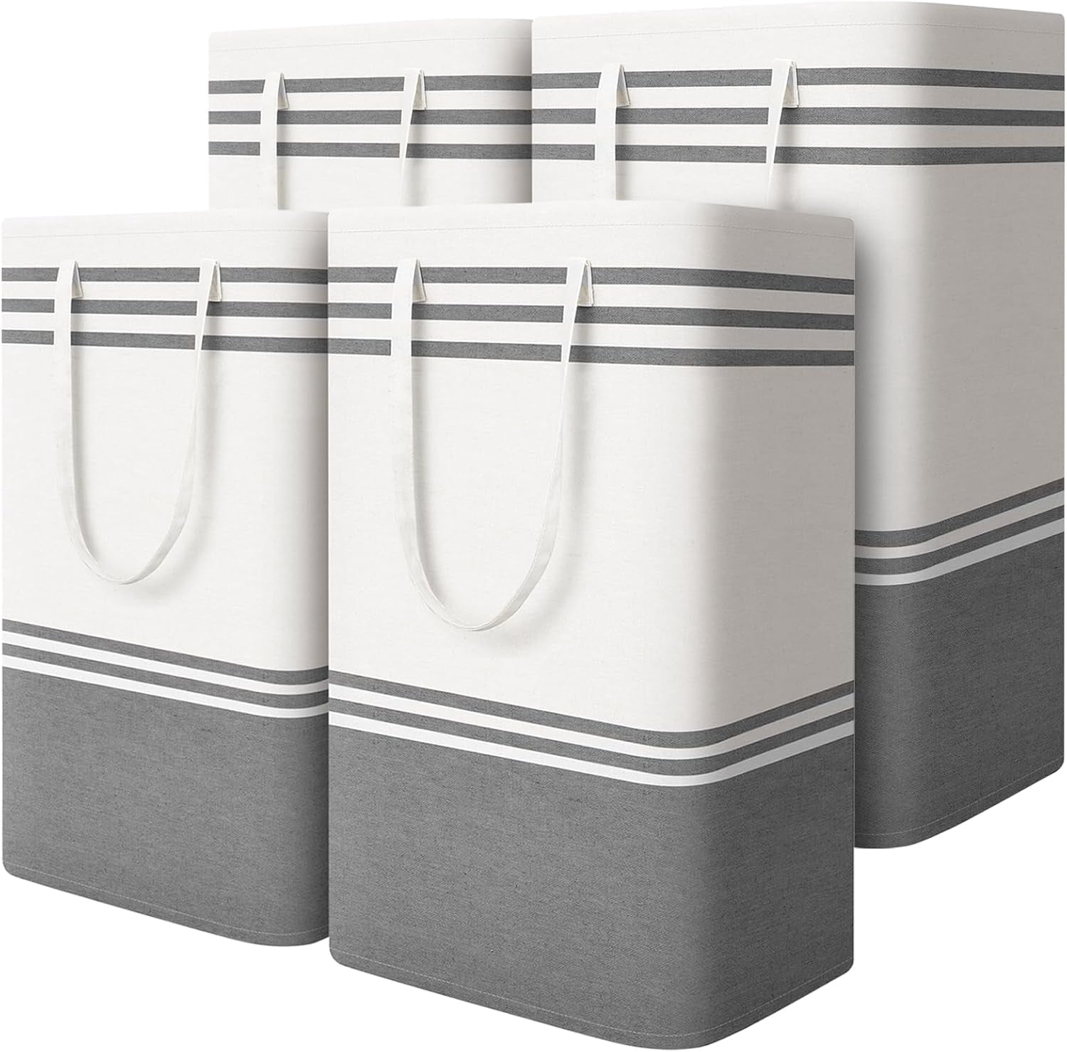 4 Pack Large Laundry Baskets, Laundry Hampers, Freestanding Collapsible ...