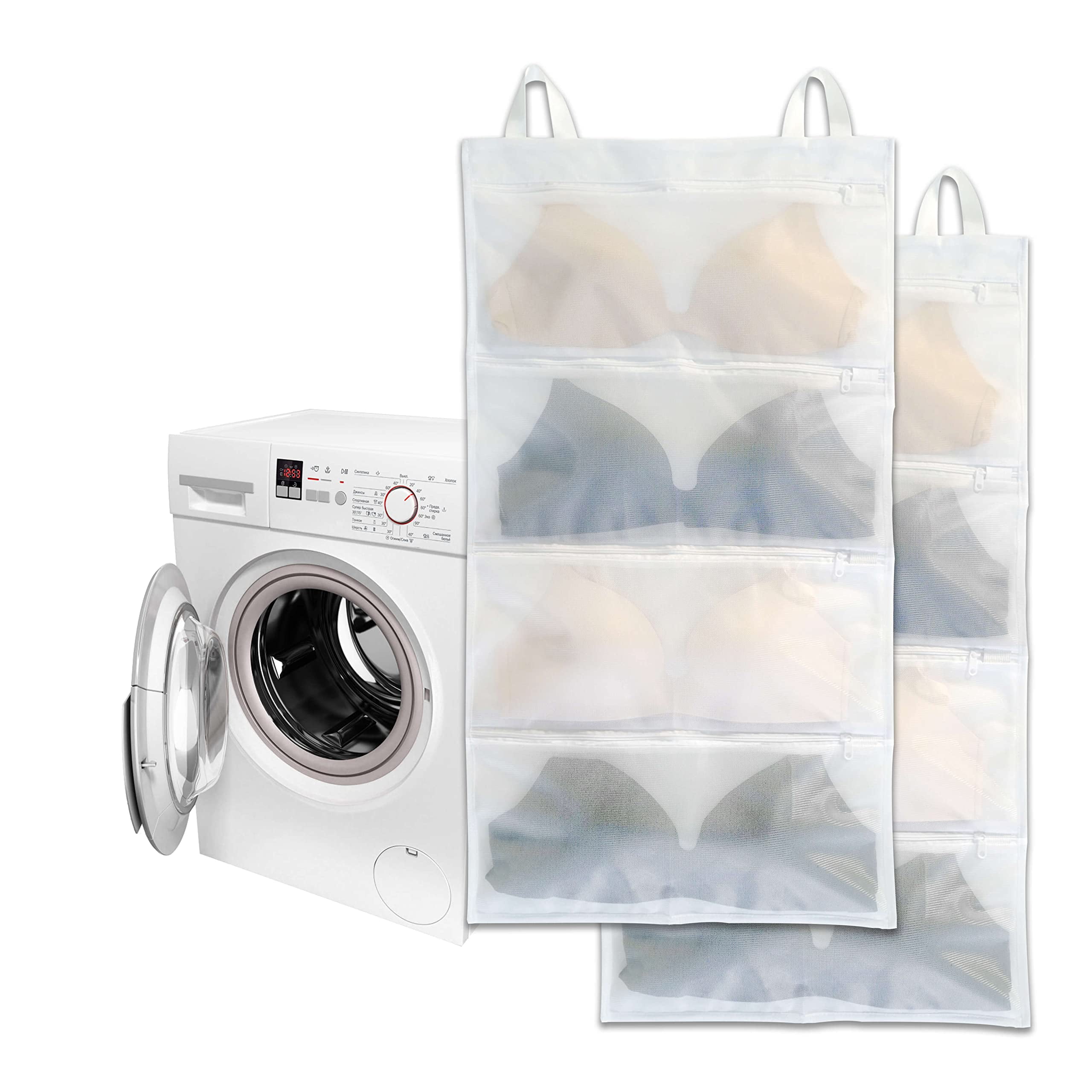 4-Pack Large Mesh Bra & Lingerie Laundry Bags - Portable Hanging Bra ...