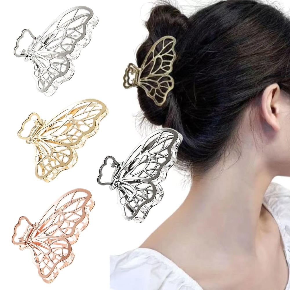 4-Pack Large Metal Claw Clips, Nonslip Rounded Teeth & Lightweight ...