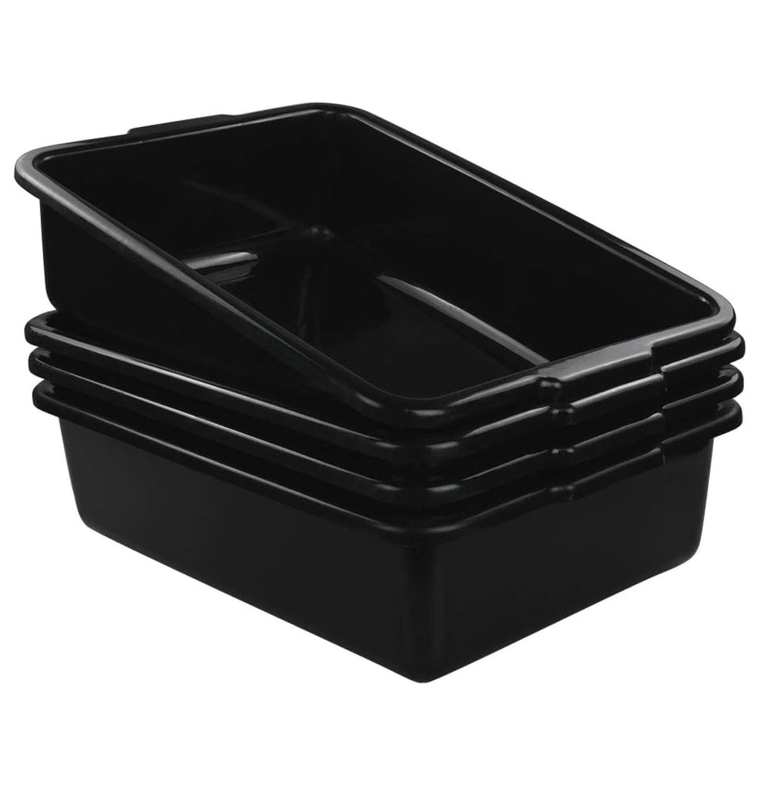 4-Pack Large Plastic Bus Tubs, 22 L Rectangle Utility Bus Box - Walmart.com