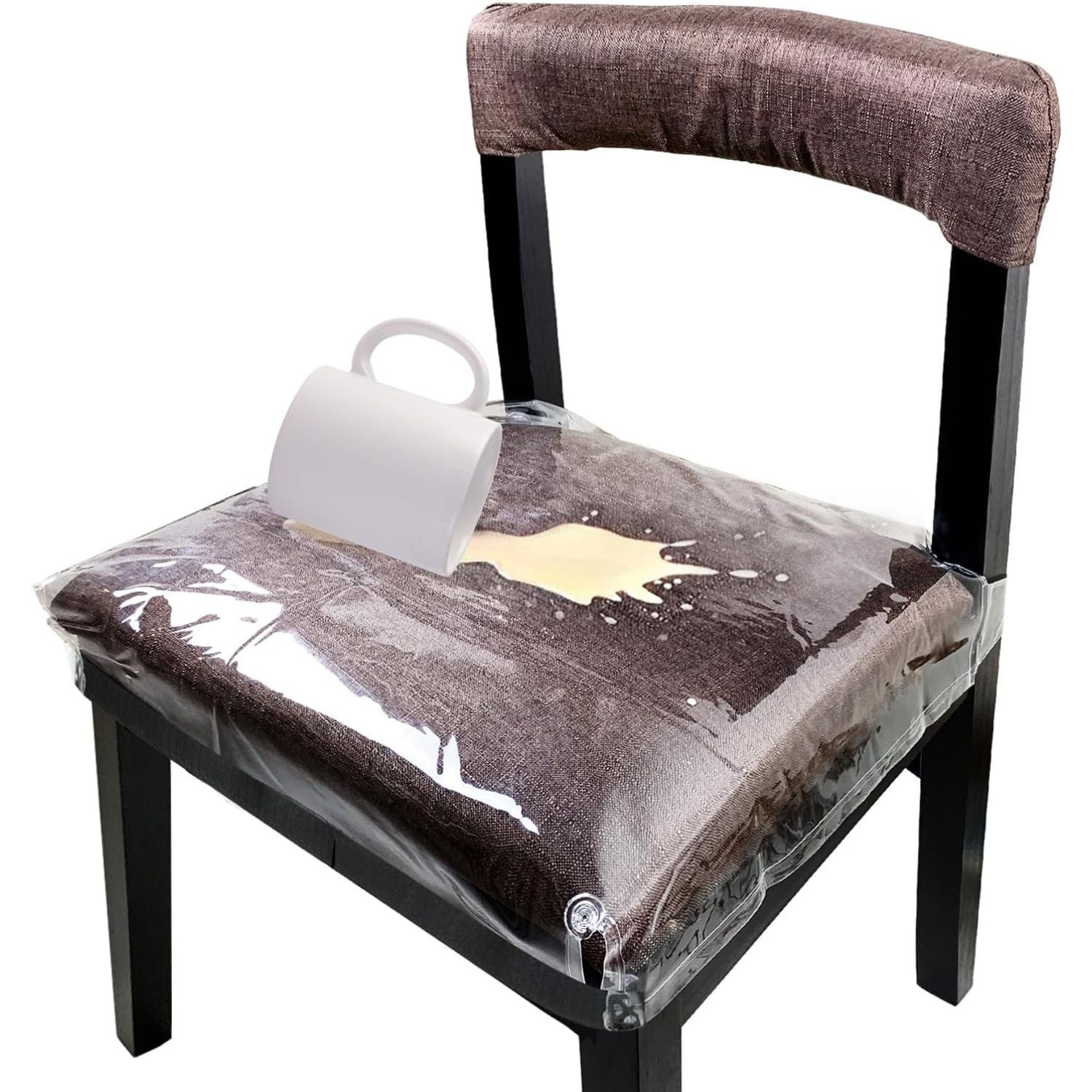 4 Pack Large Plastic Chair Covers for Dining Room, Clear Chair Seat ...