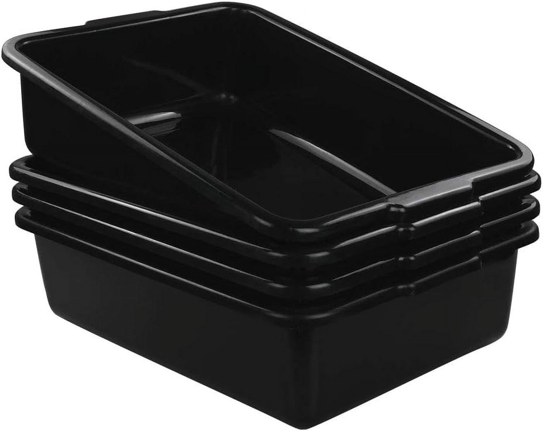 4-Pack Large Plastic Commercial Bus Tubs, 22 L Rectangle Utility Bus ...