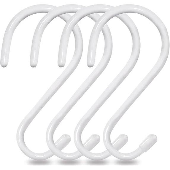 4 Pack Large S Hooks for Hanging Heavy Duty, 6 inch Non Slip Vinyl ...