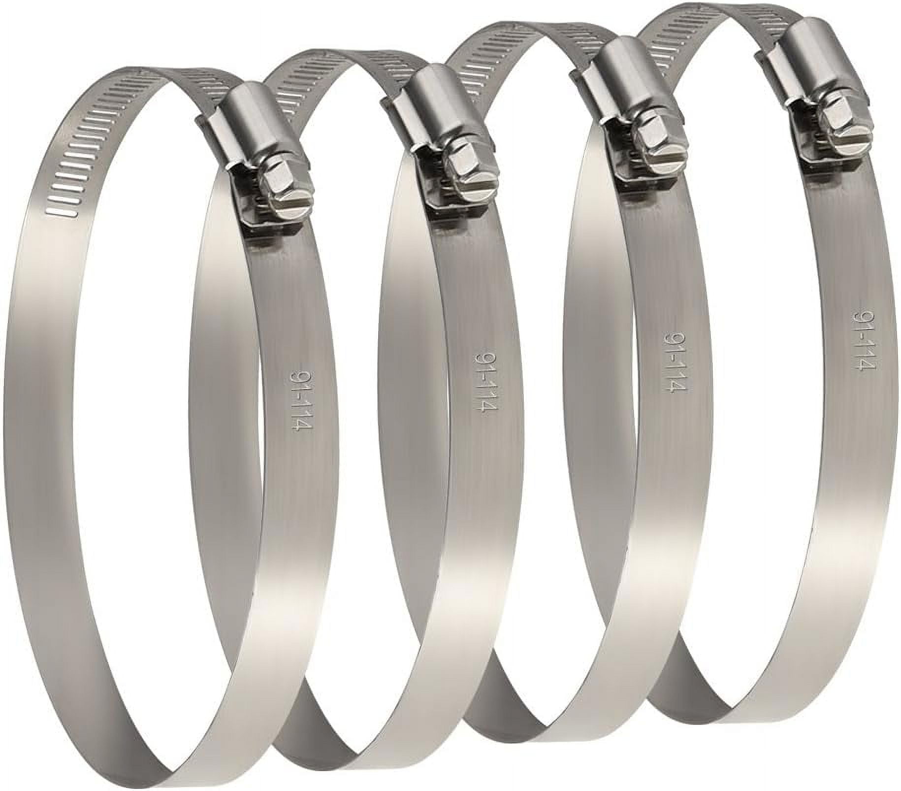 4 Pack Large Size Metal Hose Clips 91-114 Mm Adjustable Ducting Clamps ...