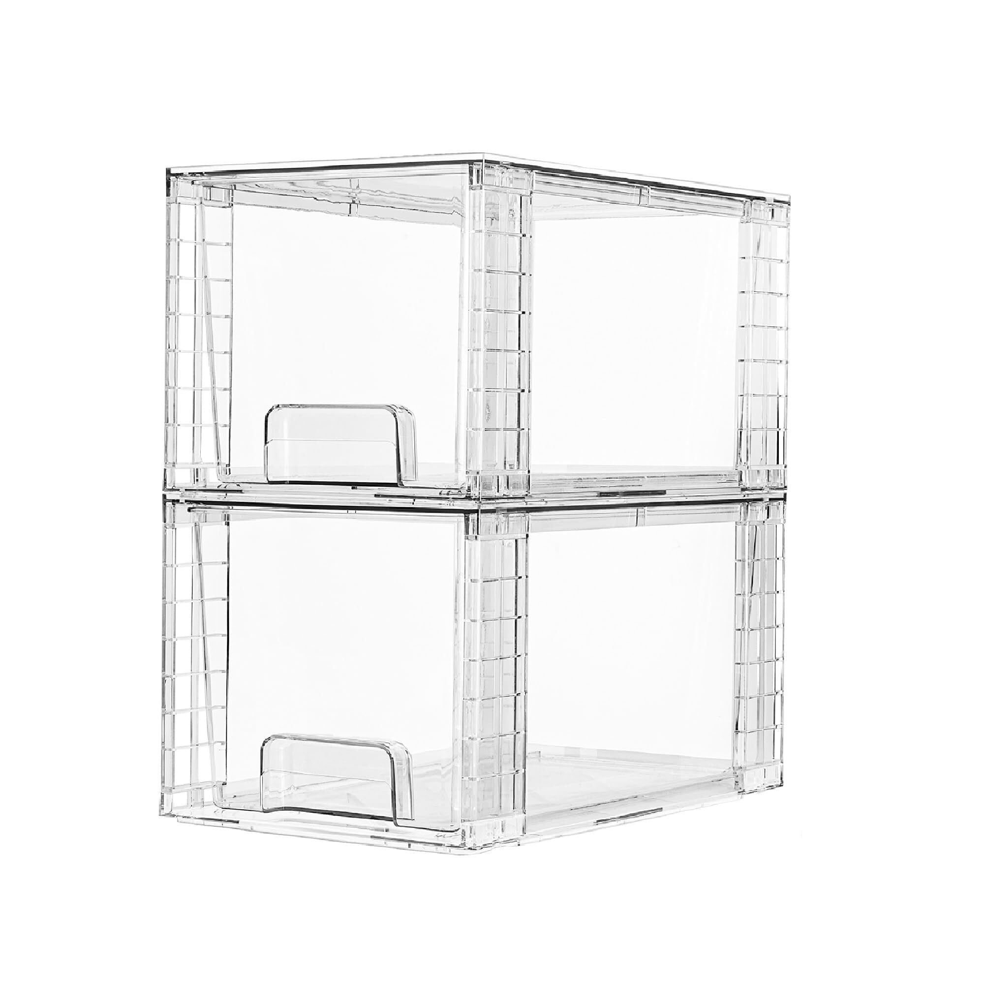 4 Pack Large Stackable Storage Drawers,Easily Assemble Acrylic Bathroom ...