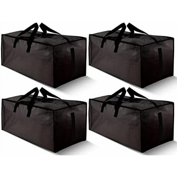 4 Pack Large Strong Moving Bags with Zippers & Carrying Handles - Water ...