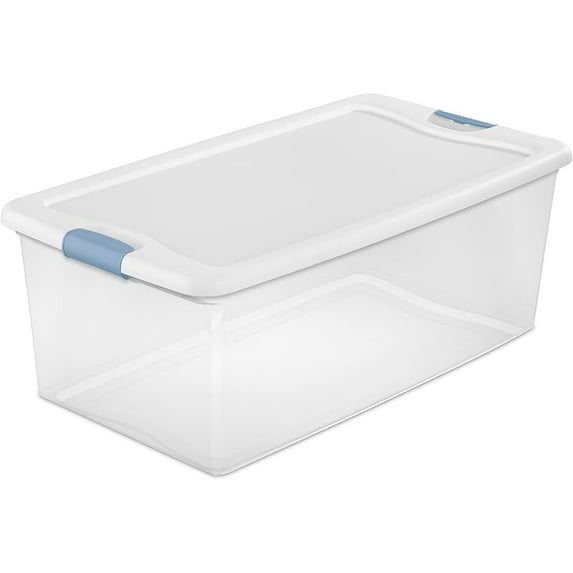 4-Pack Latching Box, Under Bed Storage Bins with Lids, Clear Plastic ...