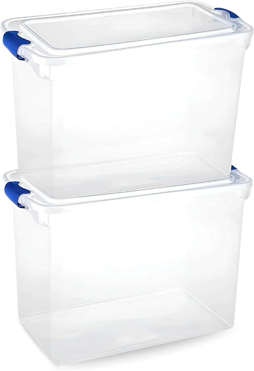 4-Pack Latching Lid, Large Clear Plastic Storage Bins with Lids, 31 ...
