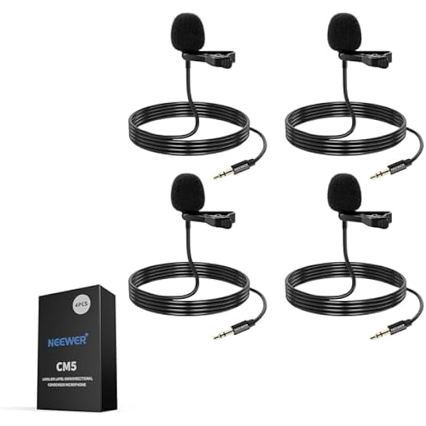 4 Pack Lavalier Lapel Microphone Compatible with DJI Wireless Mic ...