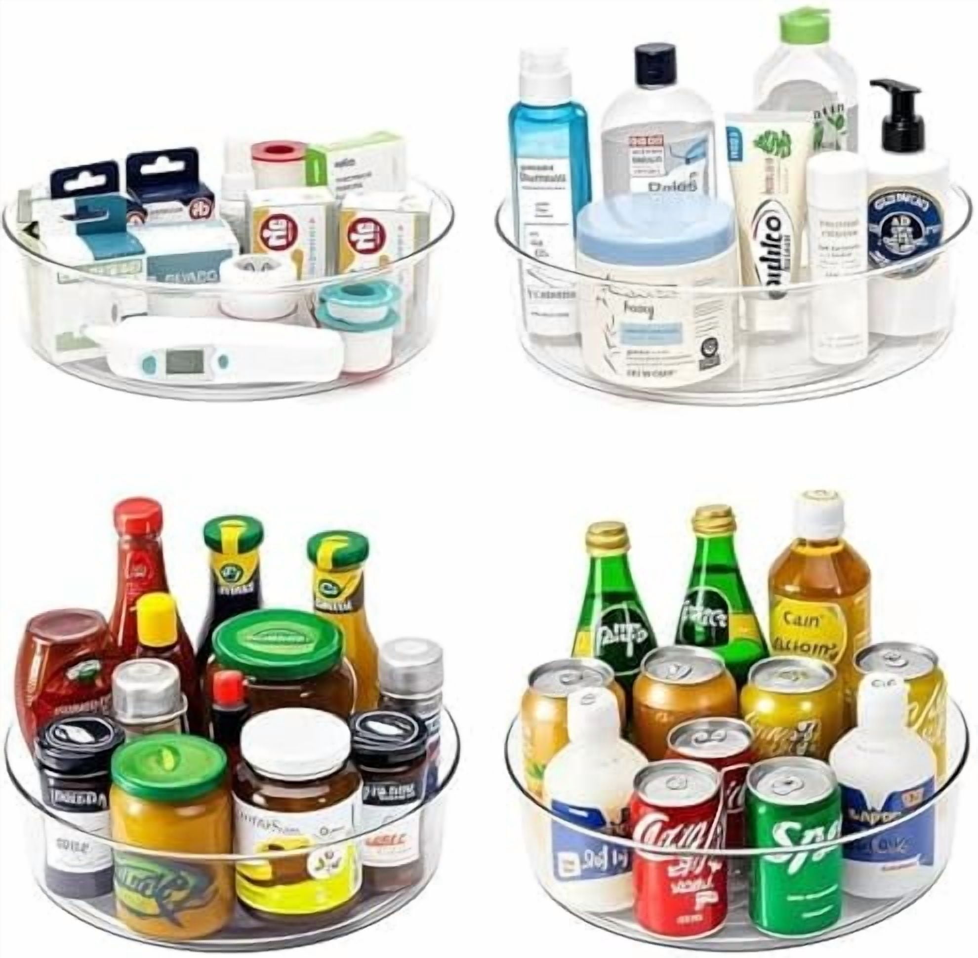 4 Pack Lazy Susan 11.5" Inch Turntable Organizer Organization Storage ...