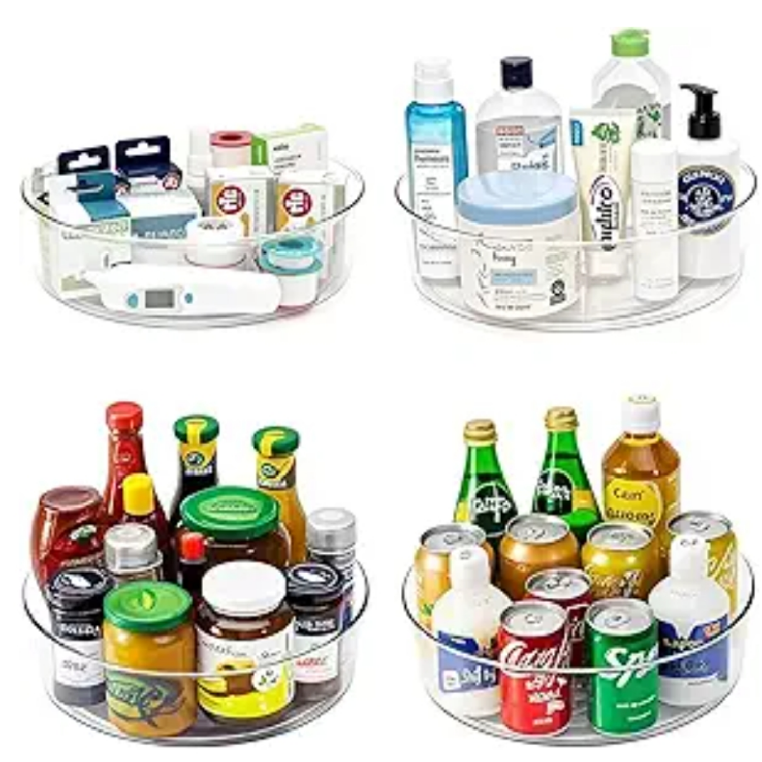 4 Pack Lazy Susan 11.5" Inch Turntable Organizer Organization Storage ...