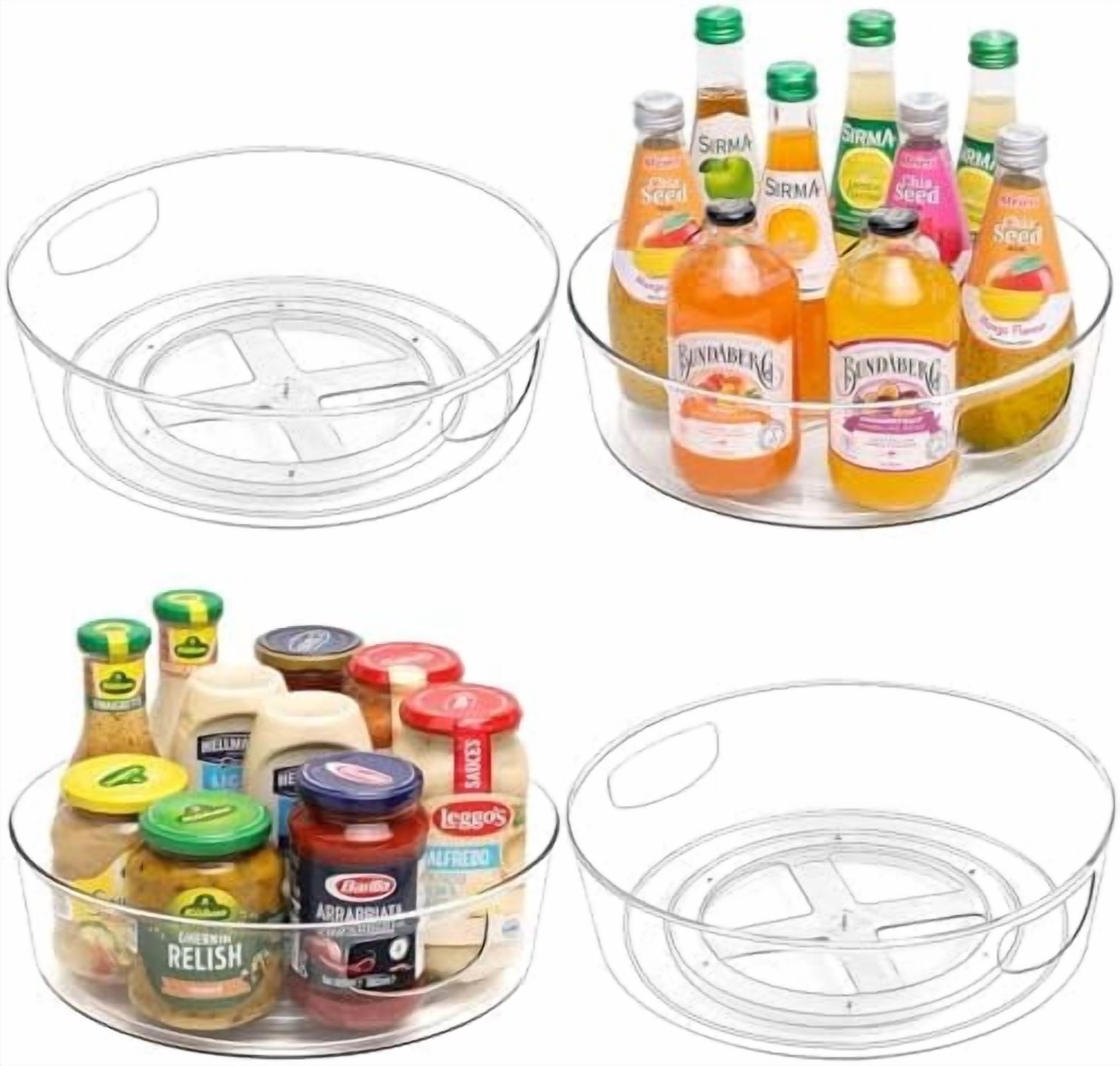 4 Pack Lazy Susan Organizer with Handles, 12 Inch Large Lazy Susan ...