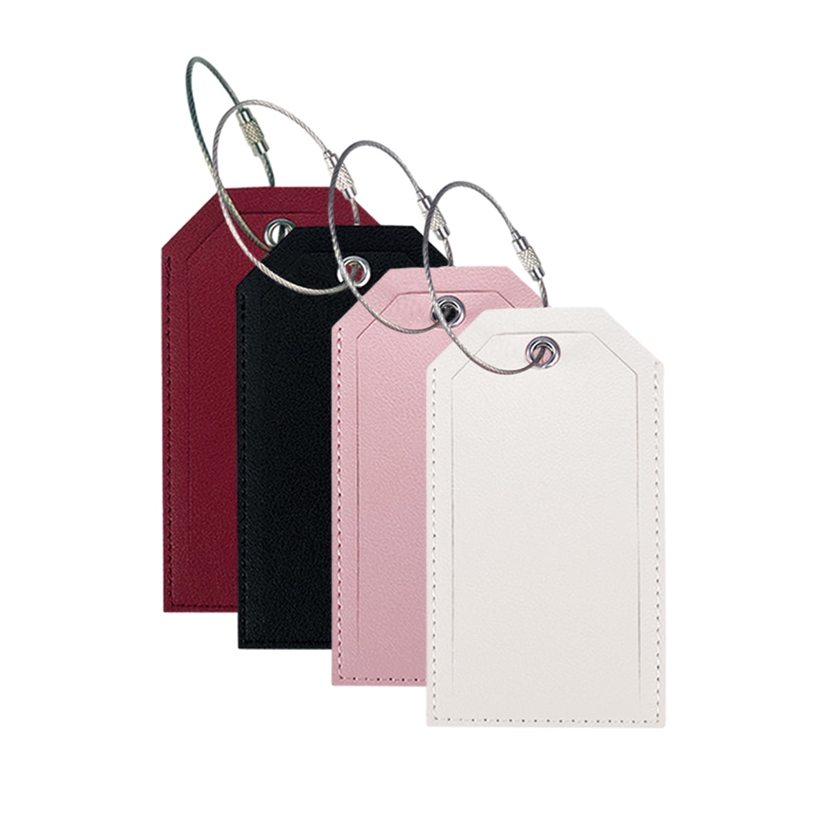 4 Pack Leather Luggage Tags Travel Bag Tags Luggage Tag Bag Suitcase ...