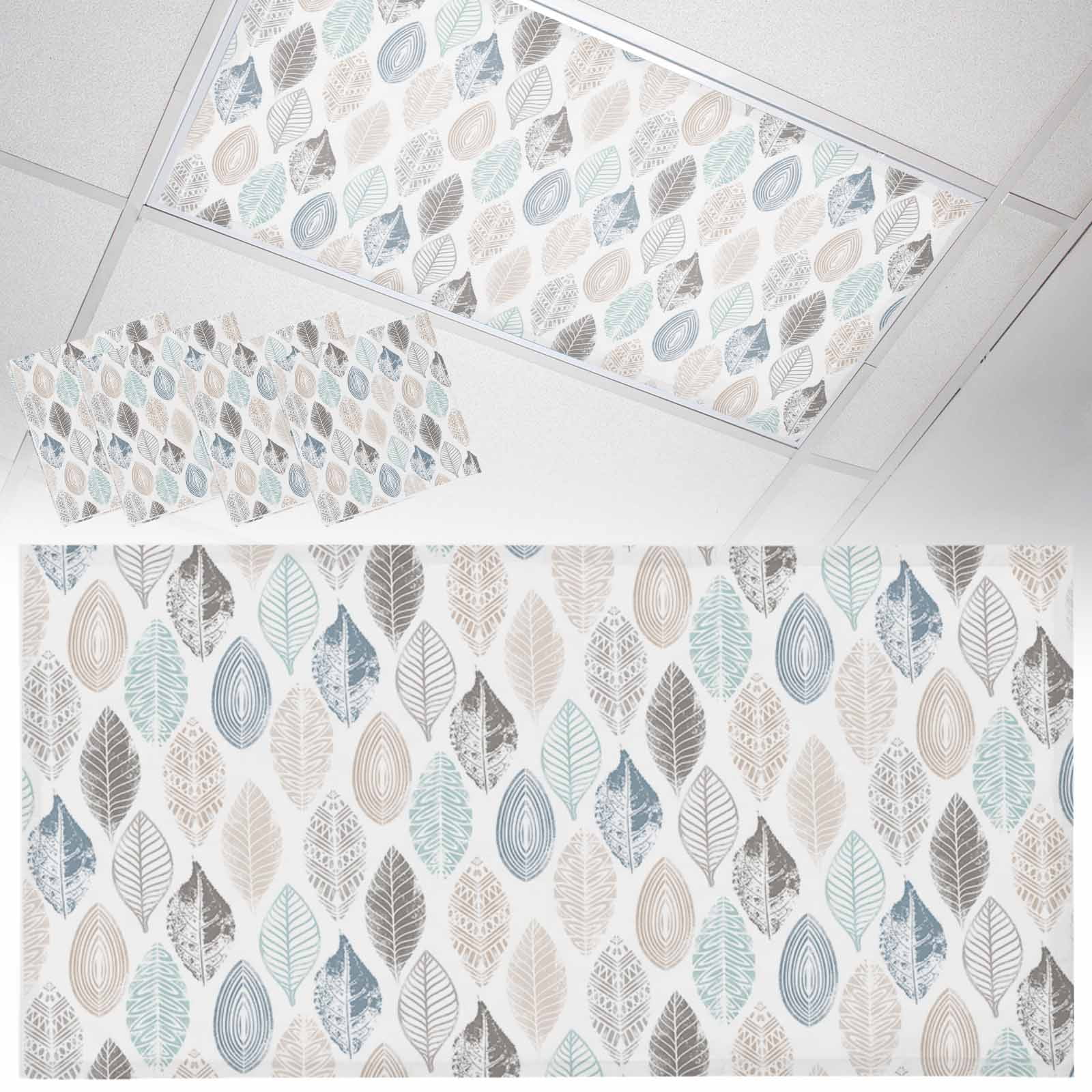 4 Pack Leaves Specimens Fluorescent Light Covers for Ceiling Lights ...