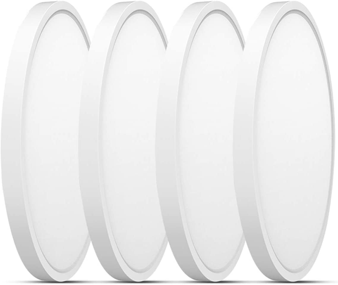 4 Pack Led Flush Mount Ceiling Light, 5000K 12 Inch Daylight White ...