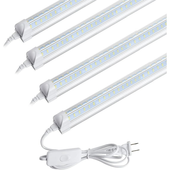 4-Pack,Led Shop Light 2ft, Led Shop Light,25W 6500K 3500LM Clear Cover ...