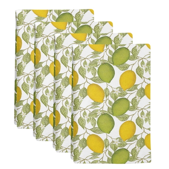4 Pack Lemon Summer Kitchen Towels Plant Leaves Decorative Dish Towel ...