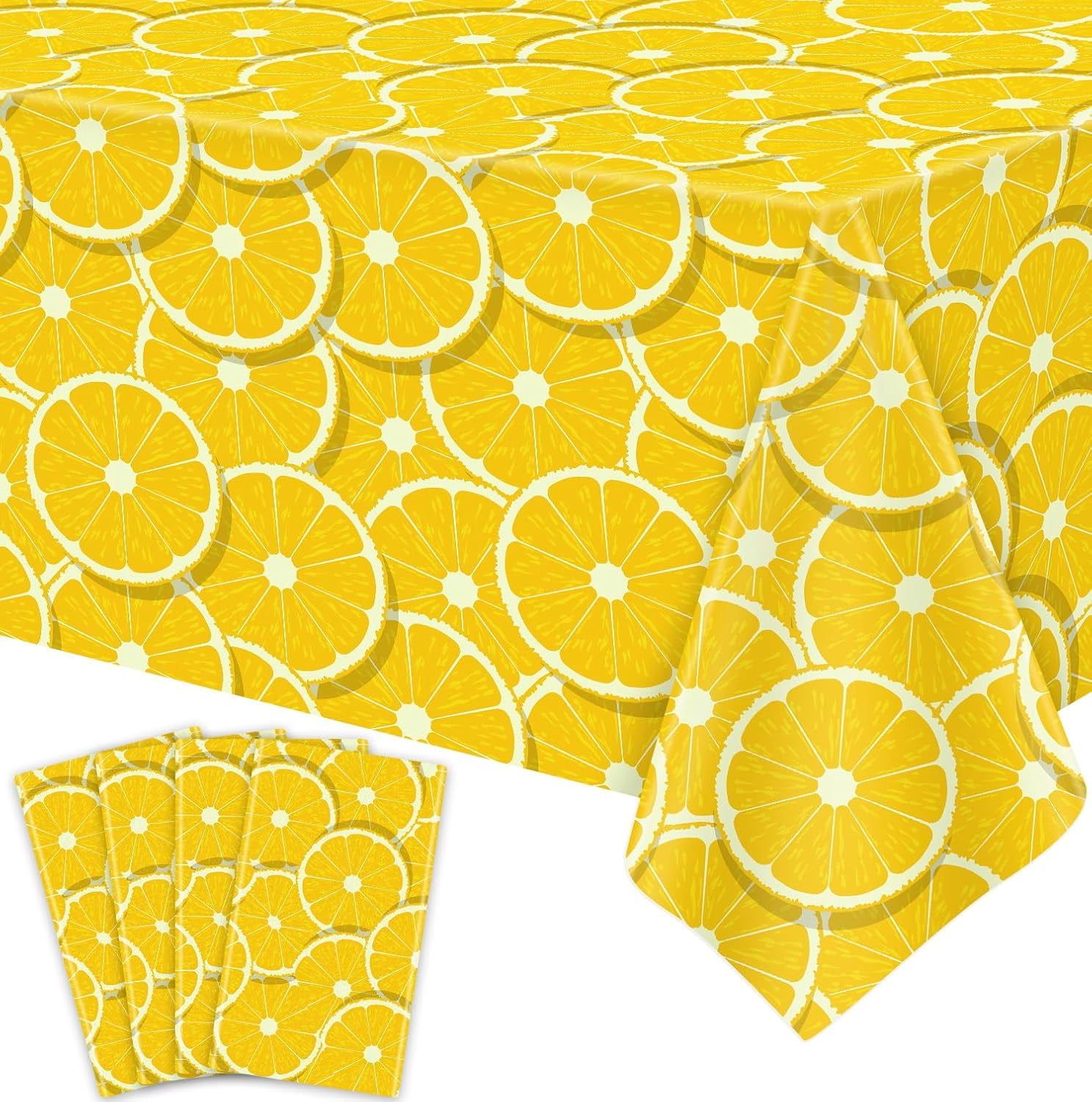 4 Pack Lemon Tablecloth Lemons Summer Party Tablecover Rectangle Table ...