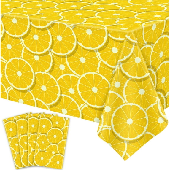 4 Pack Lemon Tablecloth Lemons Summer Party Tablecover Rectangle Table ...