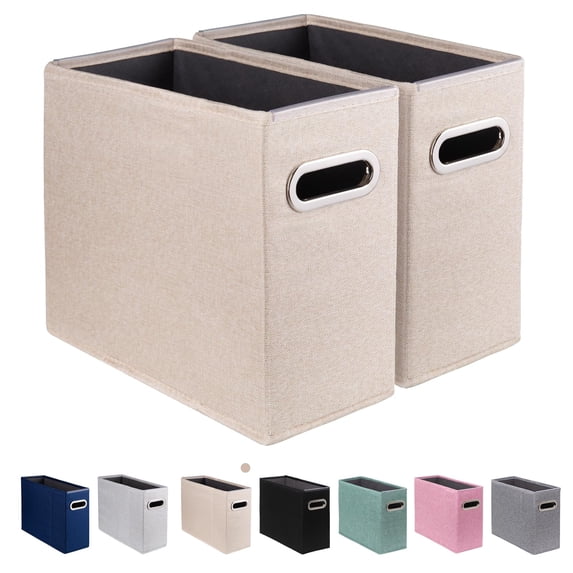 4 Pack Letter Size File Storage Box Collapsible, Fabric Hanging File ...