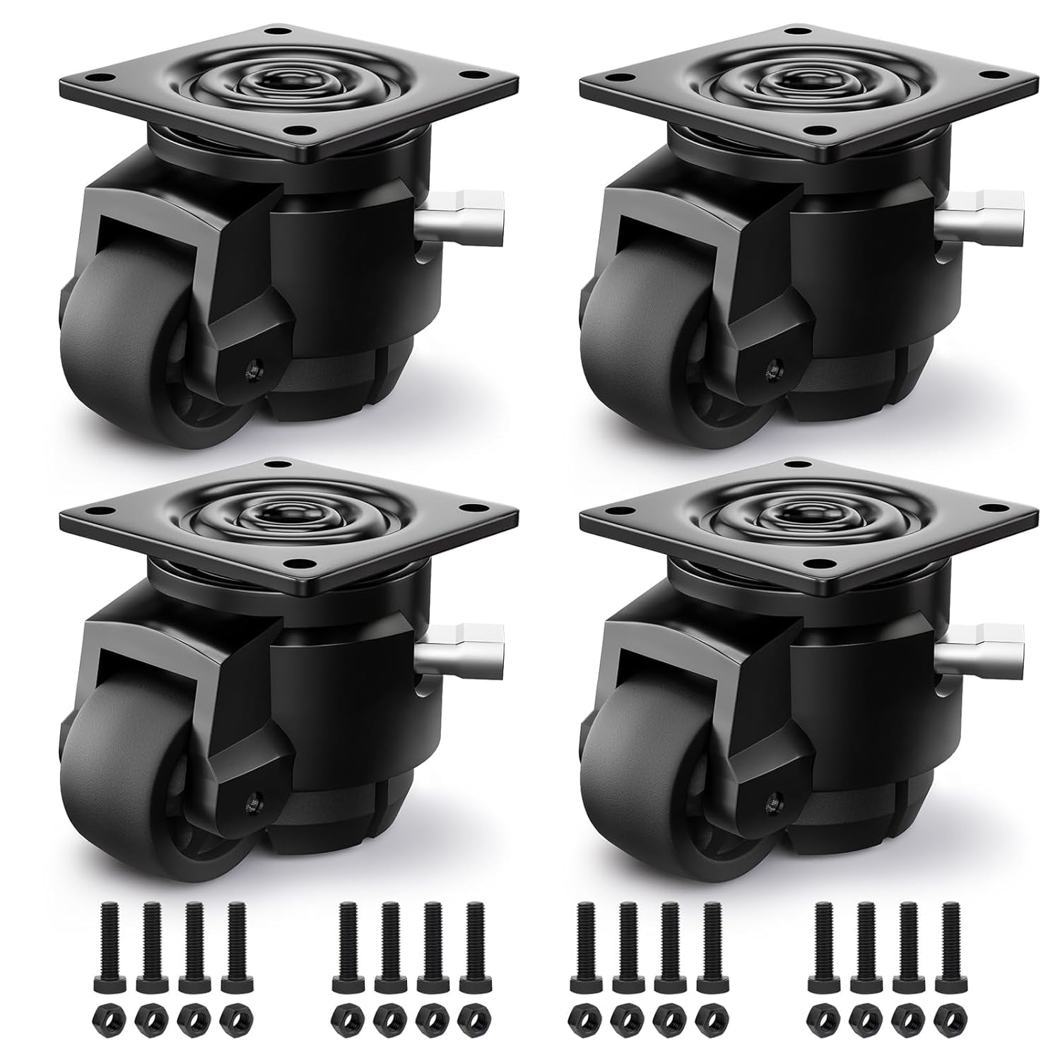 The 4 Pack Leveling Casters, Adjustable Heavy Duty Casters Set of 4 ...
