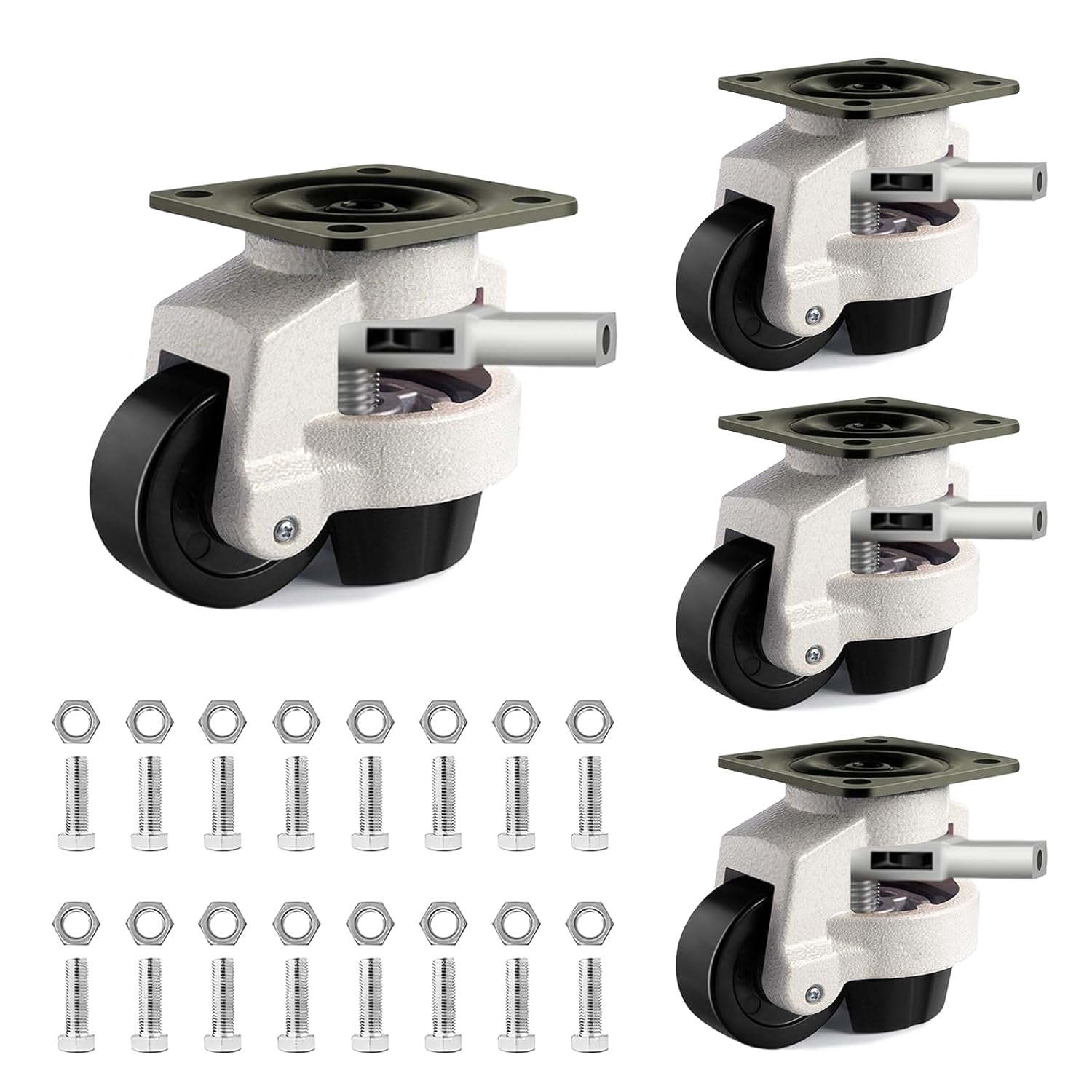 4 Pack Leveling Casters with Ratchet Handle, Total Capacity, Adjustable ...