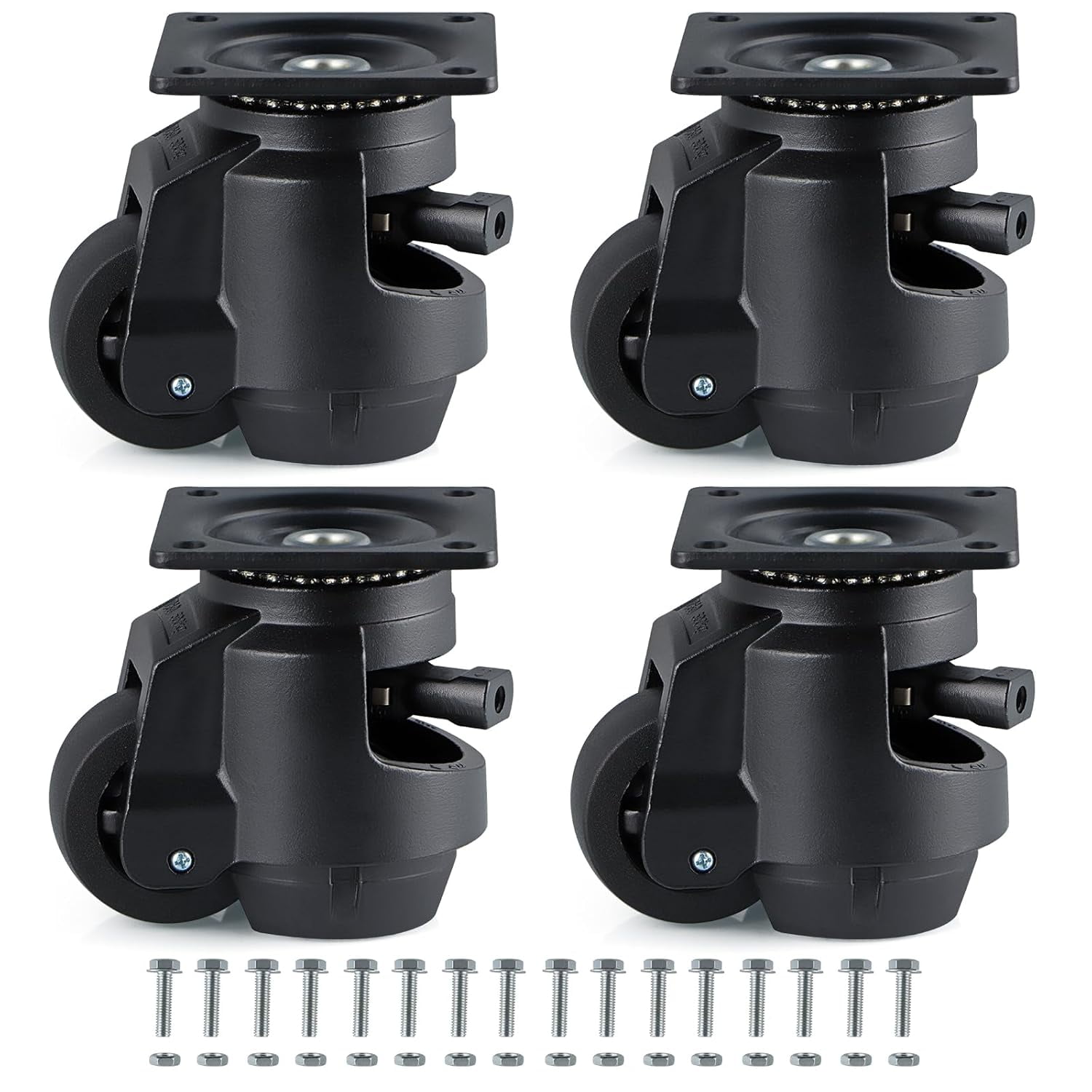 4 Pack Leveling Casters, Retractable Leveling Machine Casters with ...
