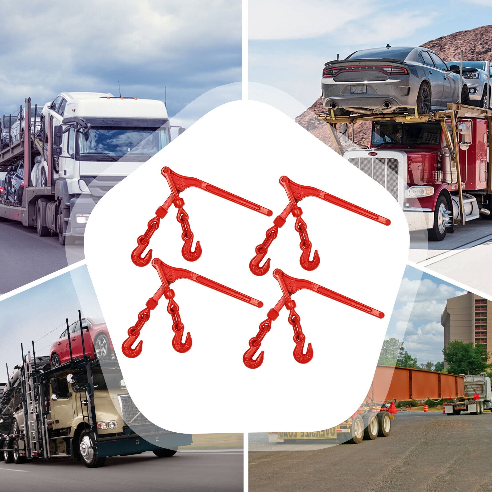 4-Pack Lever Chain Binder – Heavy Duty Carbon Steel with 9200 lbs Load ...