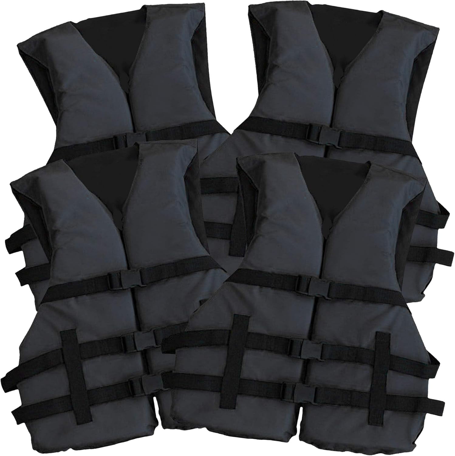4 Pack Life Jacket Paddle Vest; Coast Guard Approved Type III PFD Life ...