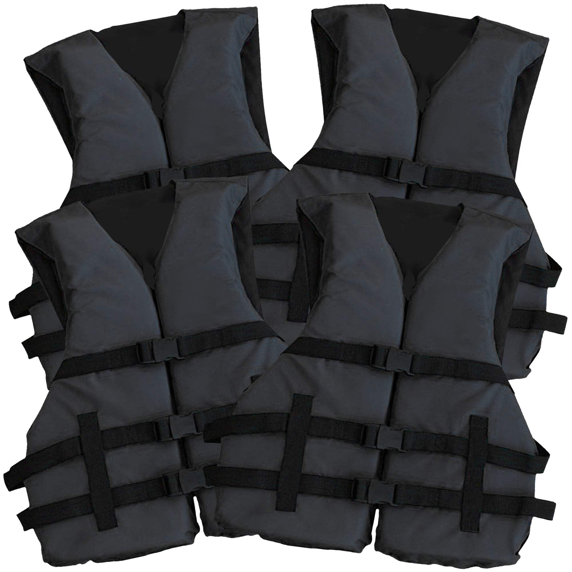 4 Pack Unbranded Life jacket paddle vest; Coast Guard approved Type III ...