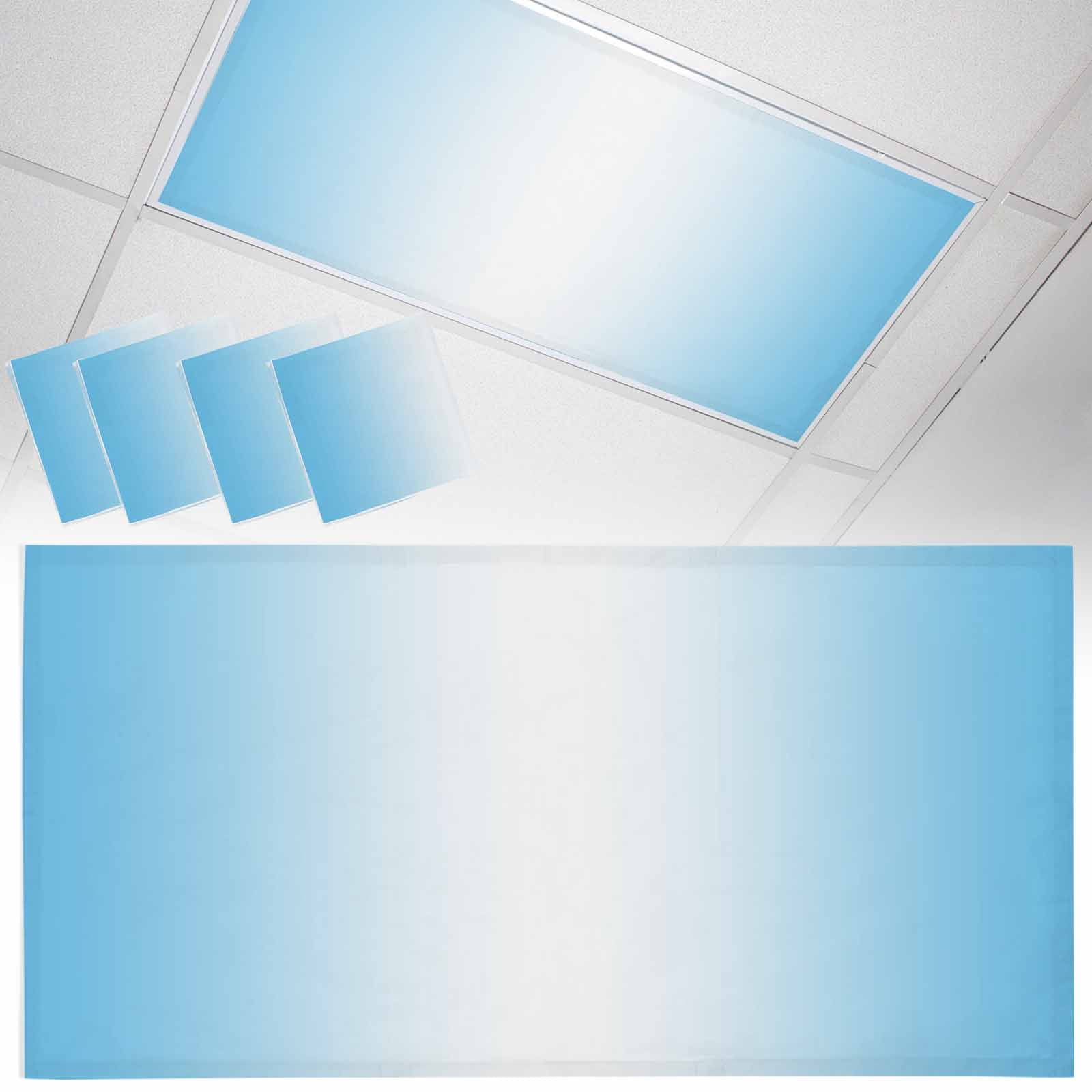 4 Pack Light Blue Fluorescent Light Covers for Ceiling Lights and White ...
