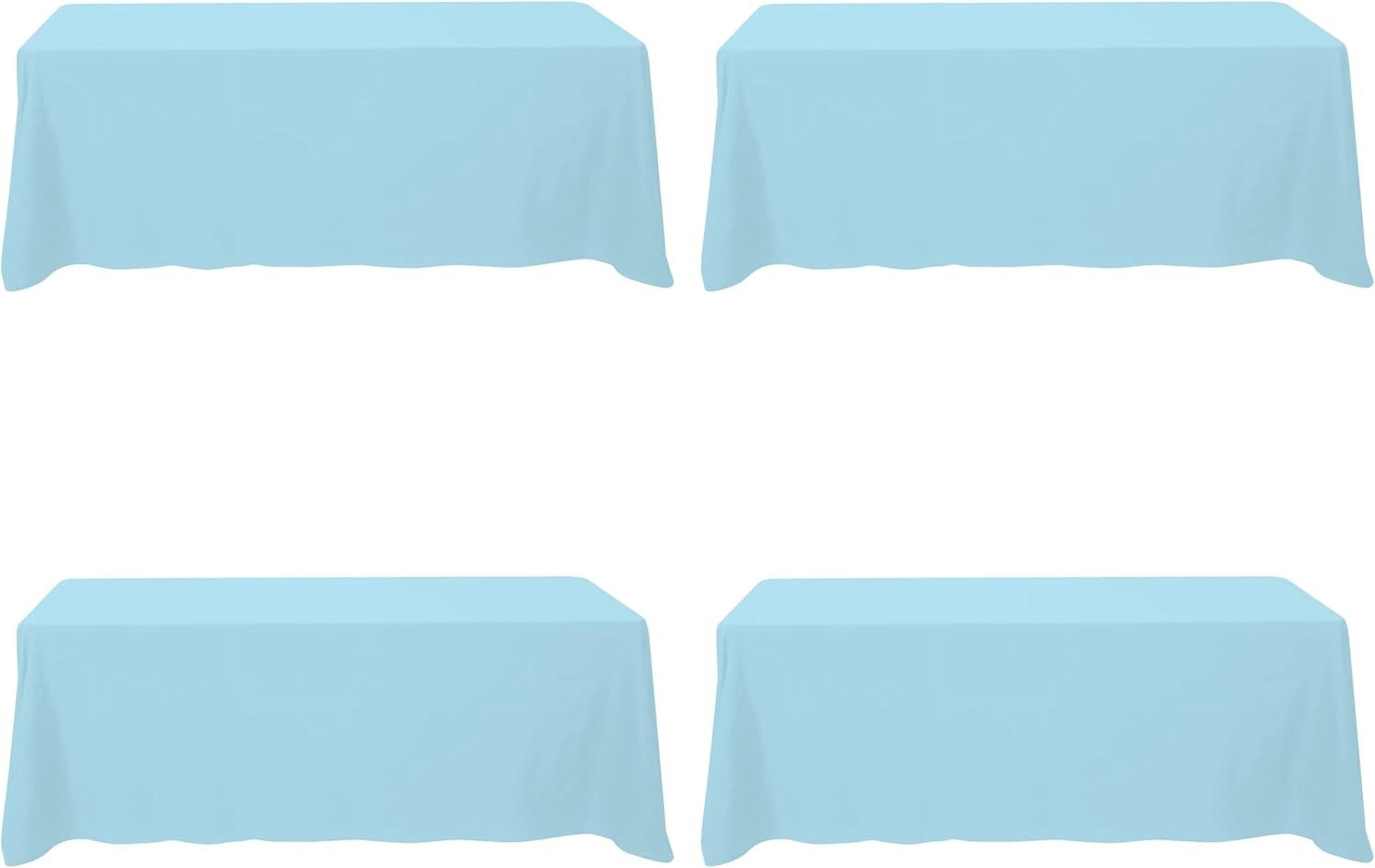 4 Pack Light Blue Tablecloths 90 x 156 Inch for 8ft Rectangle Tables ...