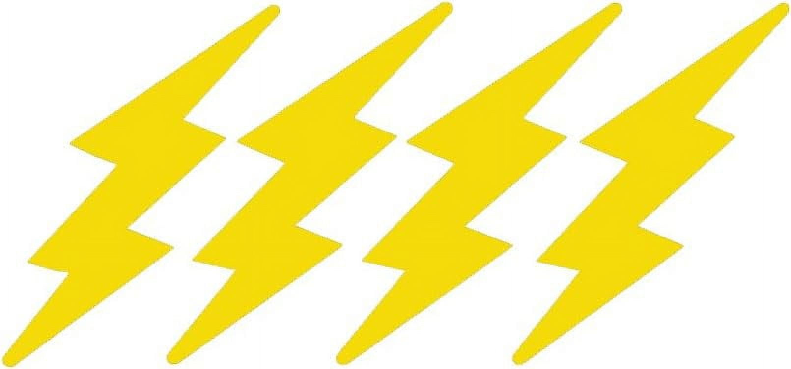 4 Pack - Lightning Bolts Pack of 4 for Helmet, Windows, Walls, Bumpers ...