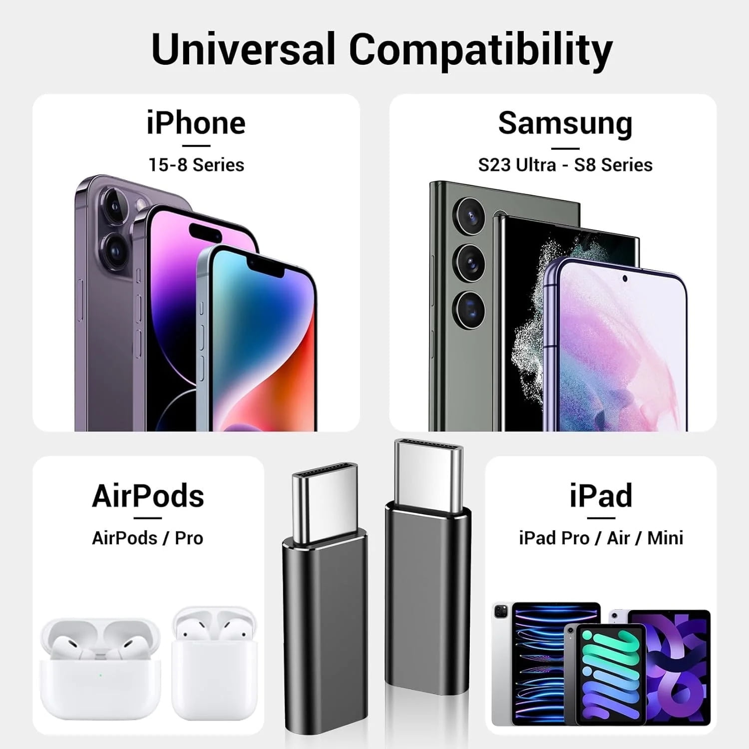 4 Pack Lightning to USB C Adapter for iPhone 15/15 Pro/15 Pro Max/15 ...