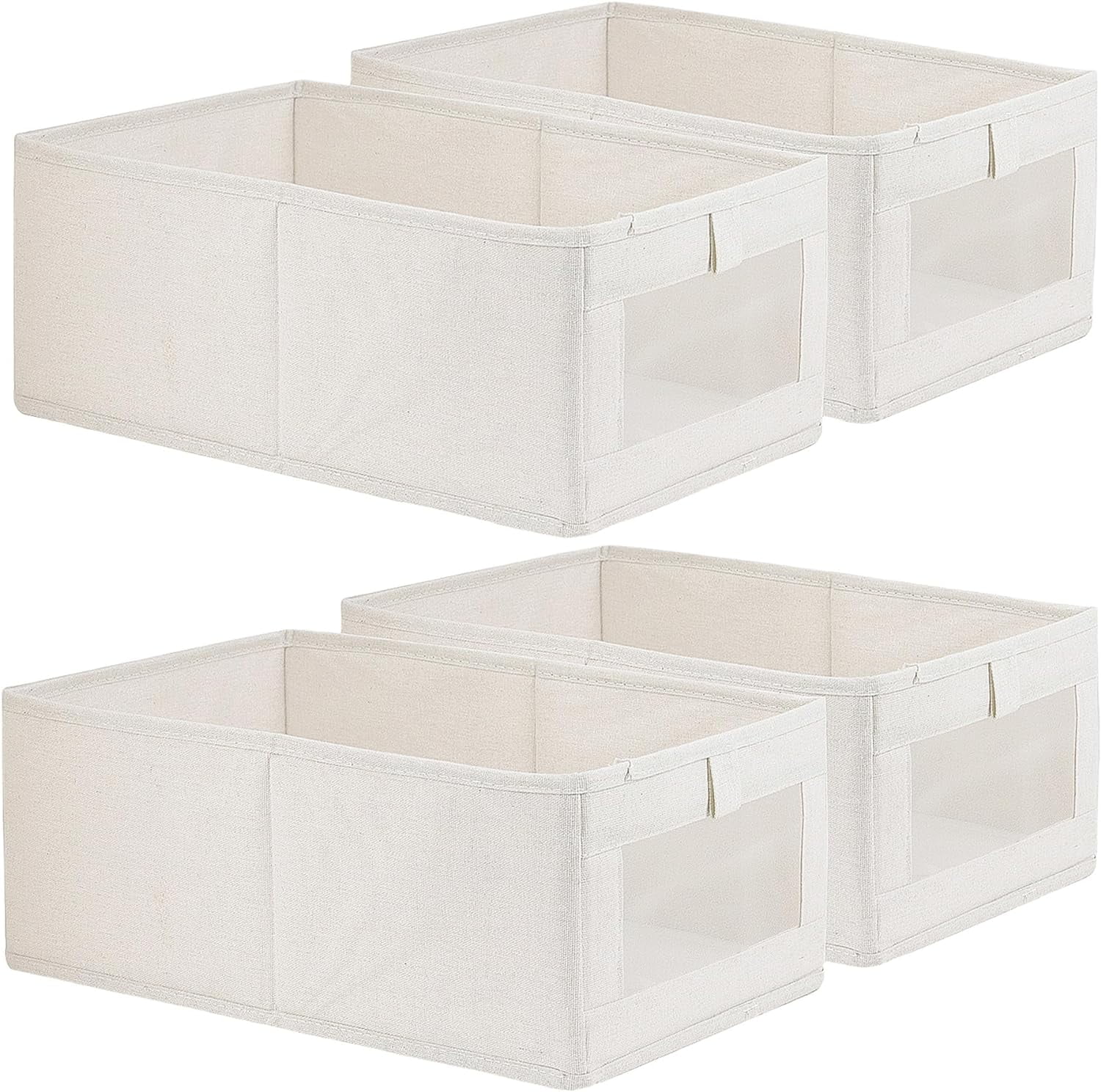 4 Pack Linen Storage Bins, Storage Containers for Organizing Clothing ...