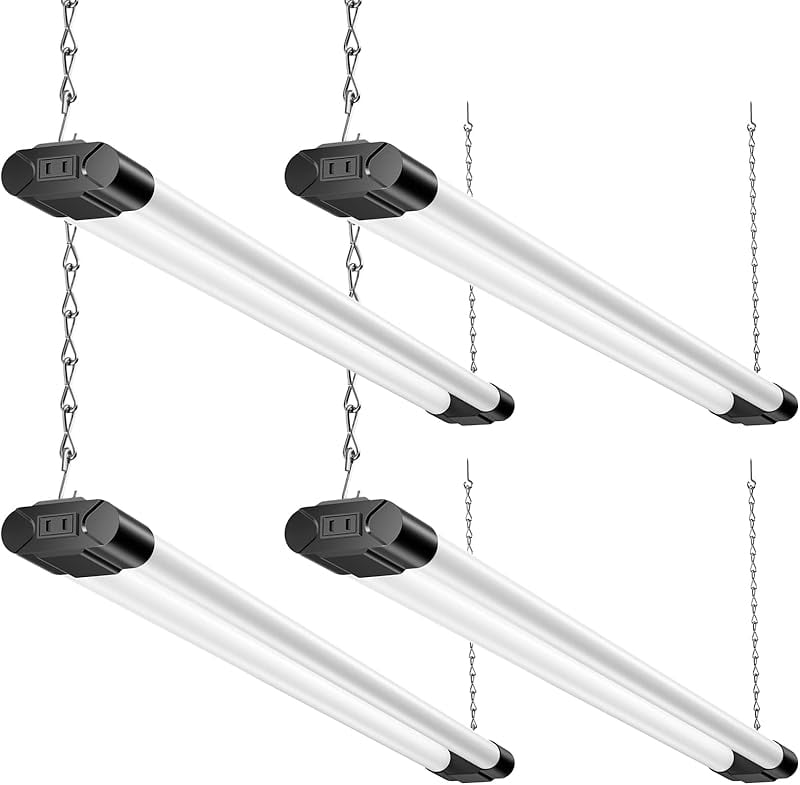 4 Pack Linkable LED Utility Shop Light, 4400 LM, Super Bright 6500K ...