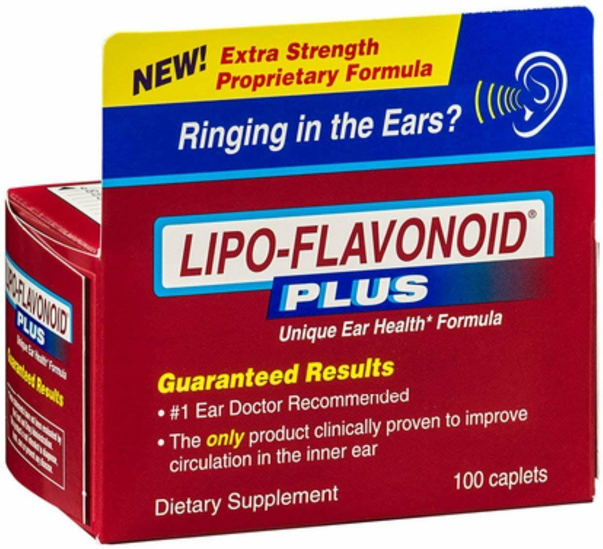 4 Pack Lipo Flavonoid Plus Ear Health Caplets, For Ear Ringing, 100 ...