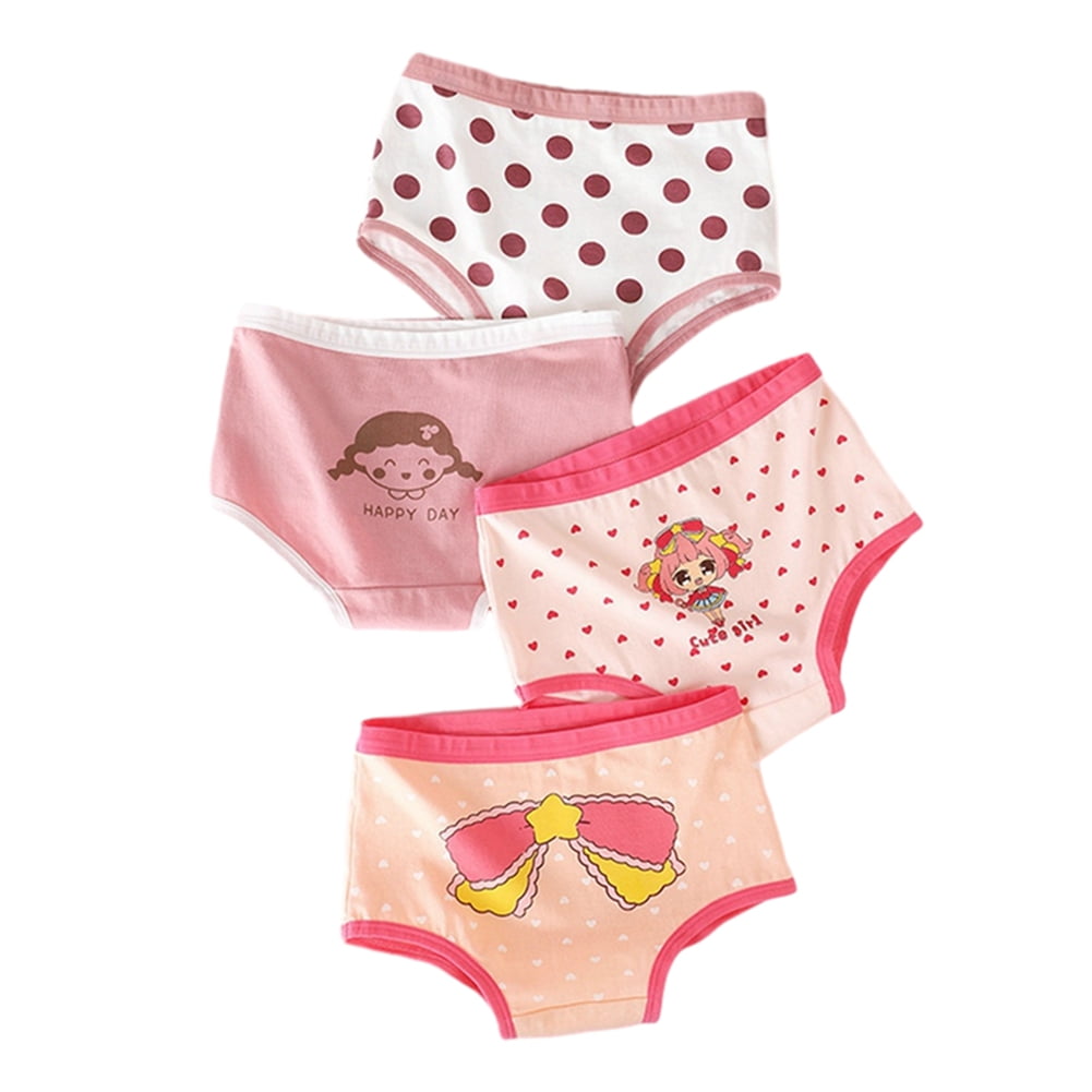 4-Pack Little Girls Soft Cotton Underwear Kids Breathable Comfort Panty ...