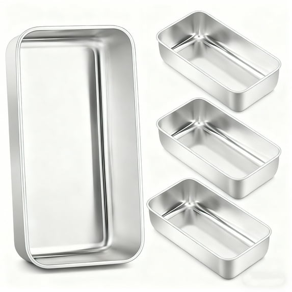 4 Pack Loaf Pans for Baking Bread, 9x5 Inch Bread Pan, Stainless Steel ...