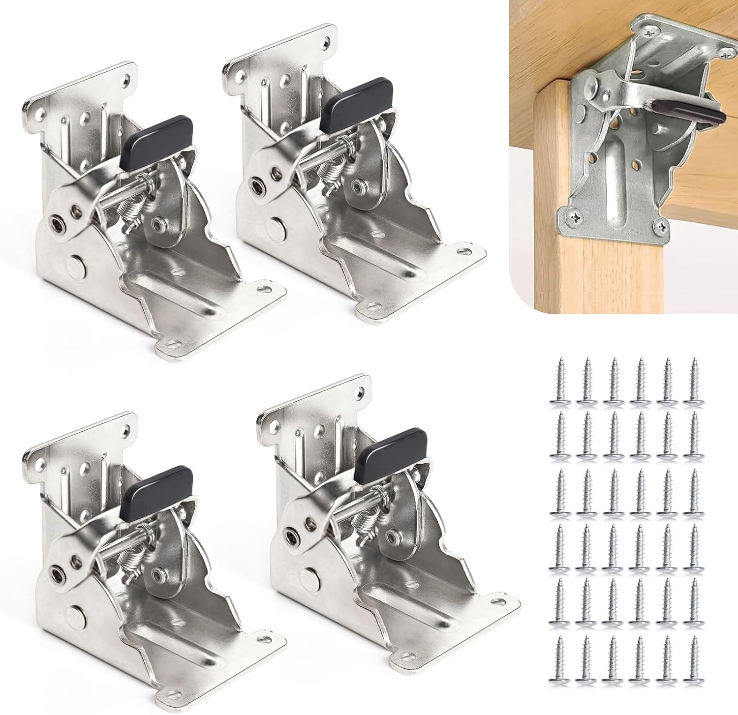 4 Pack Locking Hinge for Folding Leg Brackets,Heavy Duty Folding ...