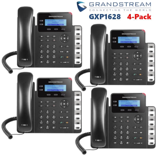 4 Pack Lot Grandstream GXP1628 Gigabit IP Phones 2 Line HD PoE VoIP 2 ...