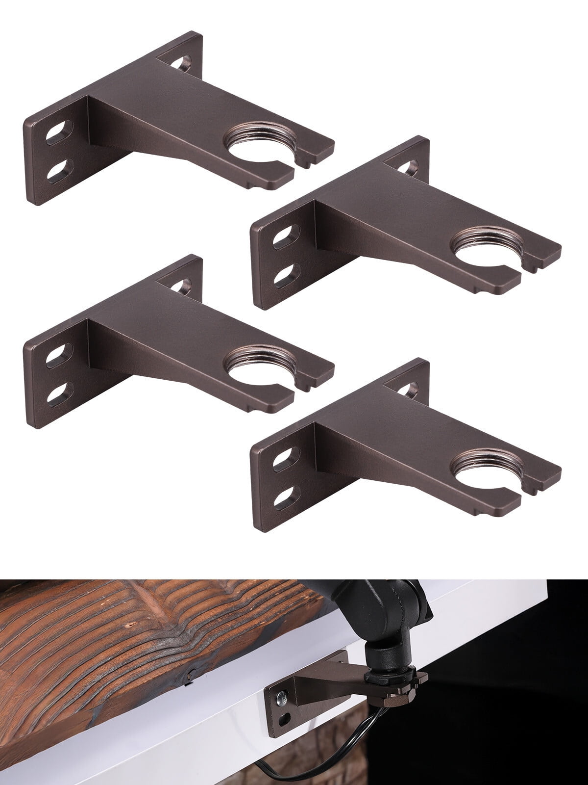4 Pack Low Voltage LED Spotlight Gutter Mount Bracket, 1/2" NPT ...